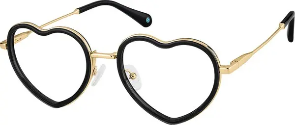 Zenni Heart Glasses Full Rim Frame - Black