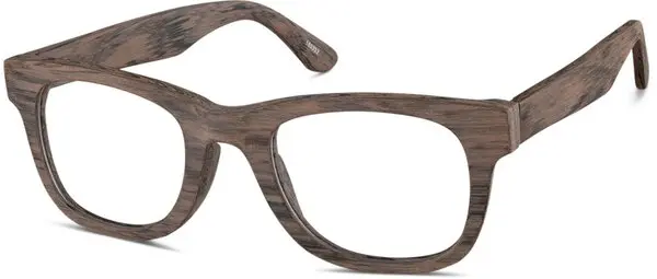 Zenni Square Full Rim Frame - Wood Texture