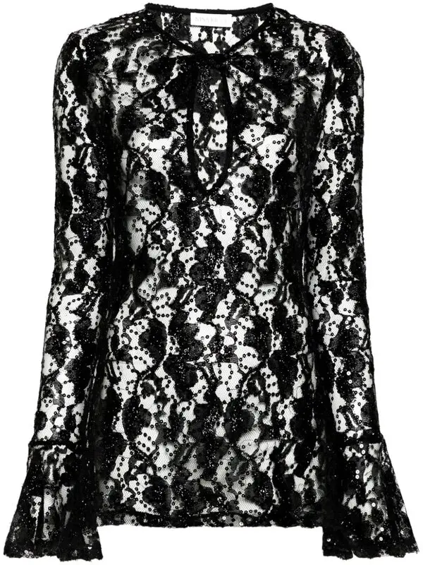 Nina Ricci Sequin-embellished Lace Top