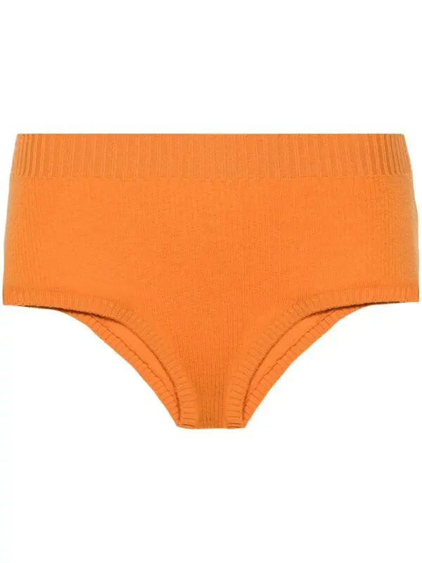 Alanui High-waist Ribbed Shorts - Orange