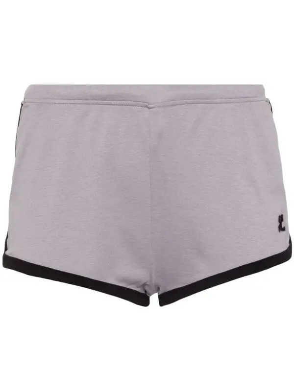 COURREGES Cotton Mini Shorts - Grey