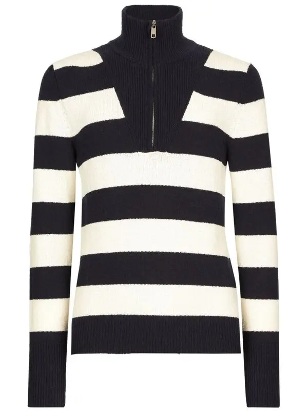 Dolce & Gabbana Striped Half-zip Jumper