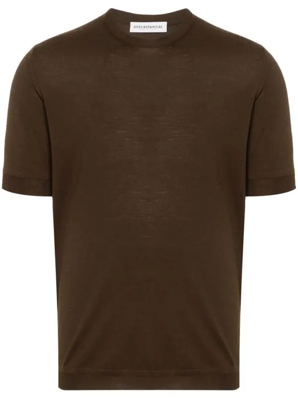 GOES BOTANICAL Knitted Merino T-shirt - Brown