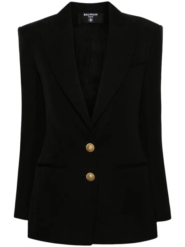 Balmain Single-breasted Virgin Wool Blazer - Black