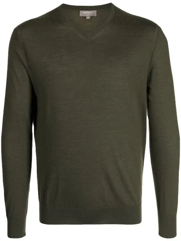 N.peal Conduit V-neck Jumper - Green