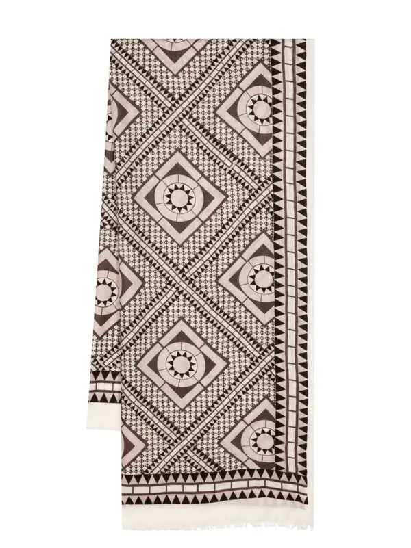 N.peal Geometric-print Cashmere Scarf