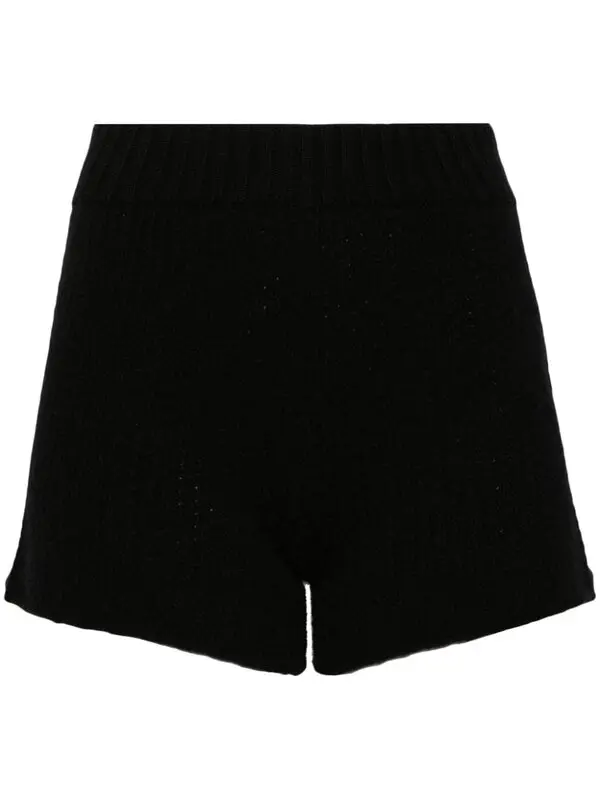 Alanui Cashmere-blend Knitted Shorts - Black