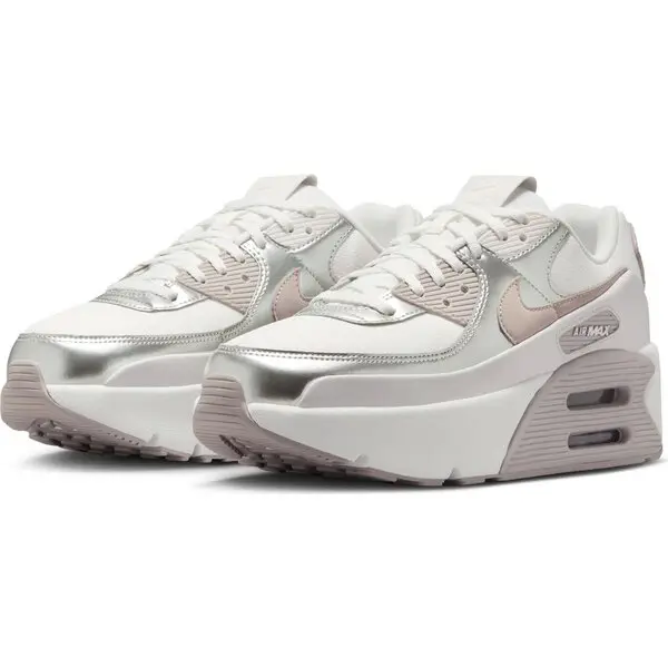Nike Max 90 Lv8 Platform Sneakers - White/ Grey/ Vast Grey