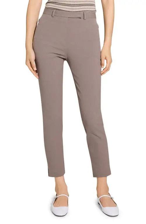 Theory Bistretch High-waist Tapered Pants - Walnut