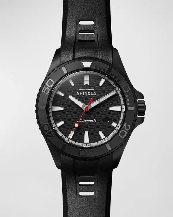 Shinola Automatic Rubber-strap Watch 43mm