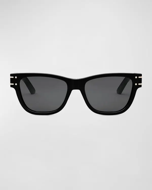 Dior Diorsignature S6u Rectangle Sunglasses - Shiny Black  Smoke
