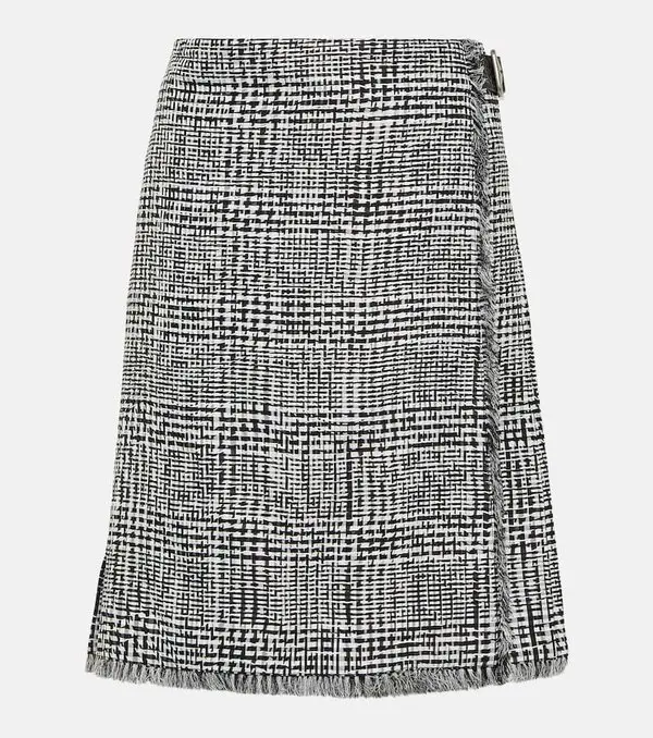 Burberry Houndstooth High-rise Wrap Skirt - Multicoloured