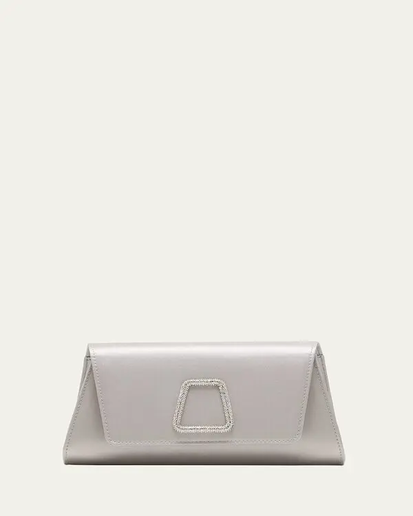 Akris Anouk Mini Crystal Clutch - Light Silver