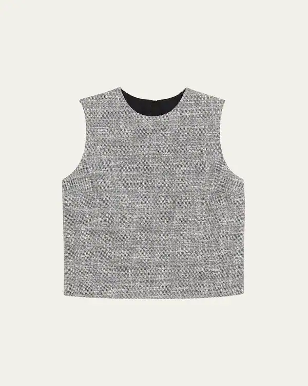 Theory Tweed Boxy Shell Top - Bkmu | Editorialist