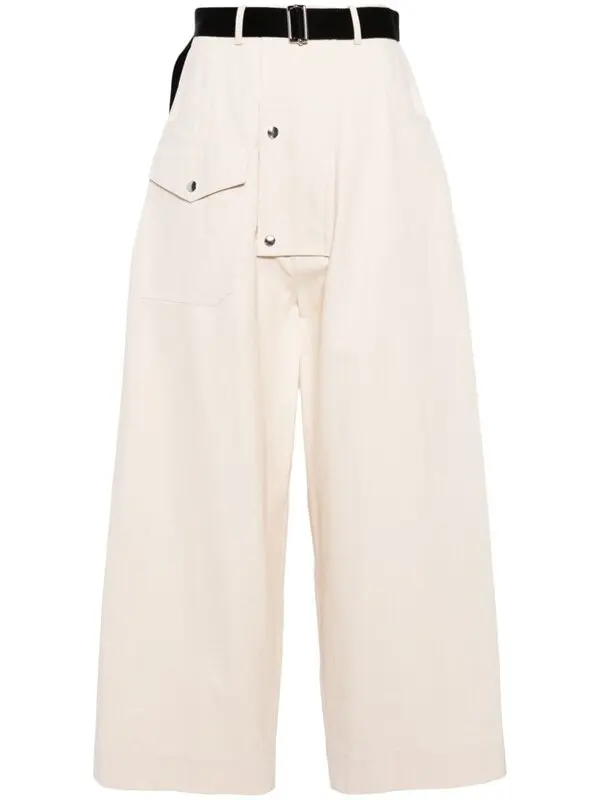Plan C High-waist Wide-leg Trousers