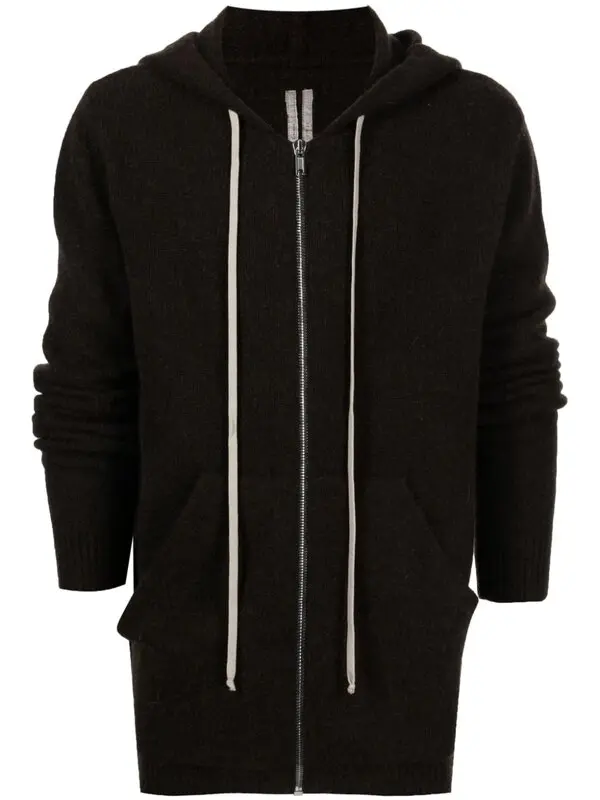 Rick Owens Zip-up Knitted Hoodie