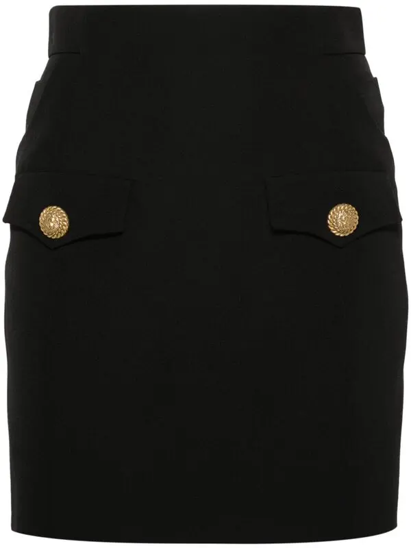 Balmain Virgin Wool Mini Skirt - Black