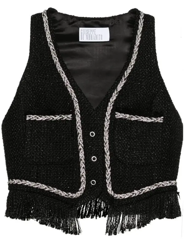 Giuseppe Di Morabito Rhinestone-embellished Bouclé Vest