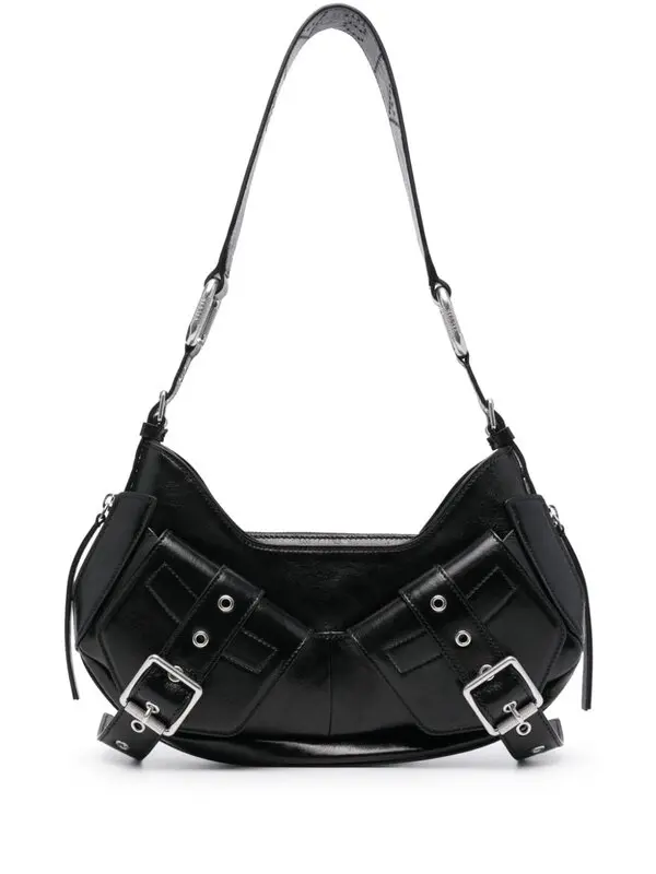 BIASIA Y2k Leather Shoulder Bag - Black