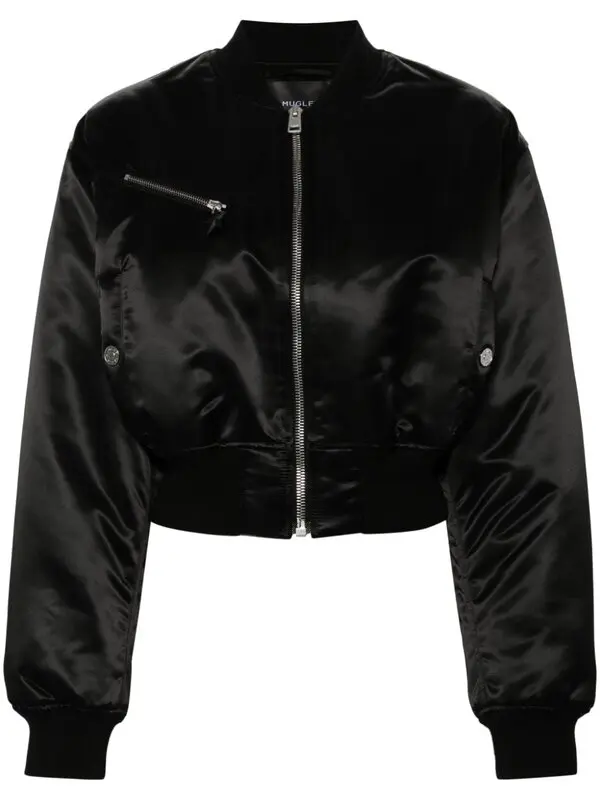 MUGLER Cropped Padded Bomber Jacket