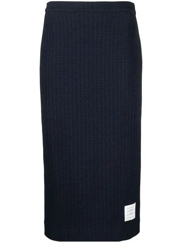Thom Browne Jacquard Skirt With Logo Patch