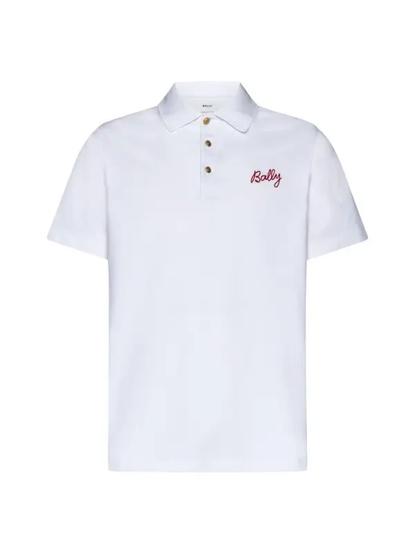 Buy Bally Logo Embroidery Polo Shirt - White At 33% Off | Editorialist