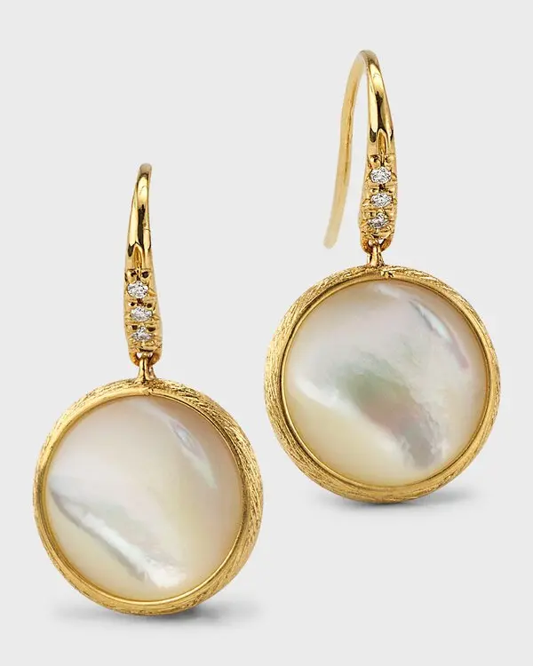 Marco Bicego Jaipur Diamond And Mother-of-pearl Drop Earrings - Yellow Gold