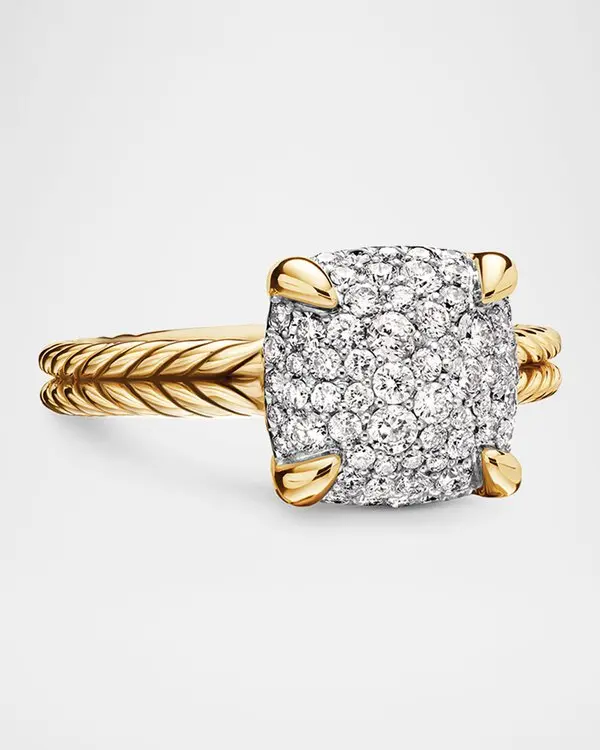 David Yurman 18k Yellow Gold Chatelaine Ring With Diamonds - Multi
