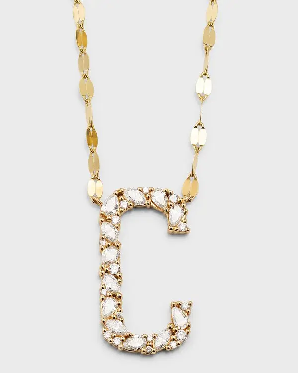 Lana Jewelry Initial Diamond Necklace Yellow Gold Editorialist