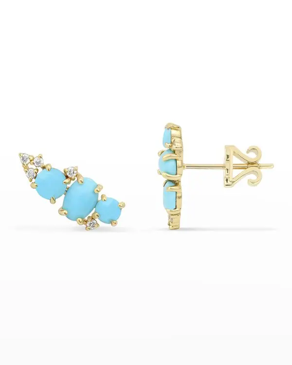 STEVIE WREN Mini Ear Climber - Blue Topaz