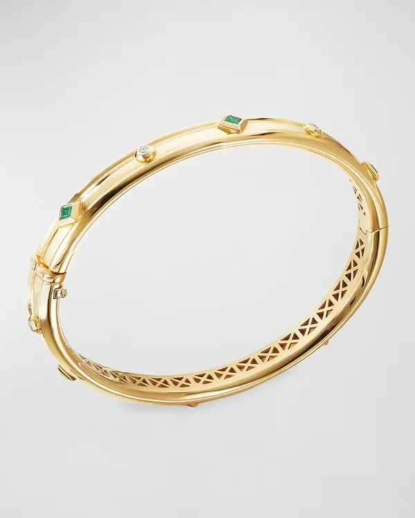 David Yurman Modern Renaissance Diamond & Emerald Bracelet - Emerald And Diamond