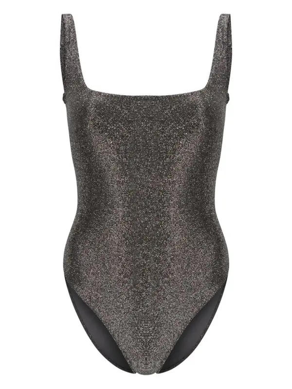 FORM AND FOLD Square Neck Glitter Swimsuit