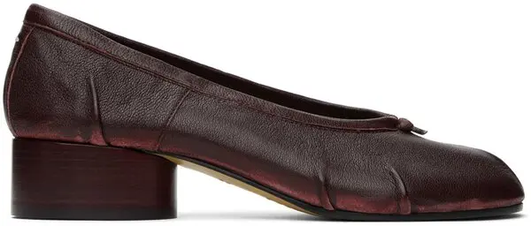 MAISON MARGIELA Burgundy Tabi New Ballerina Flats - T5088 Merlot ...