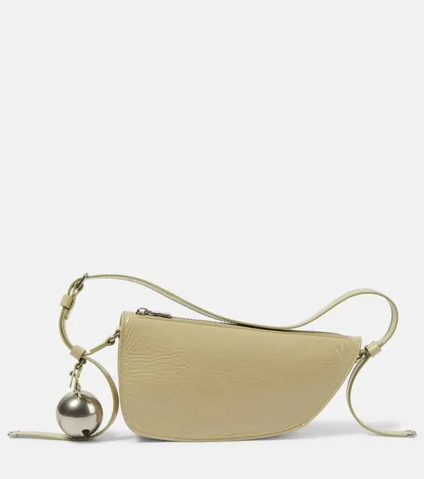 Burberry Shield Mini Leather Shoulder Bag - Beige