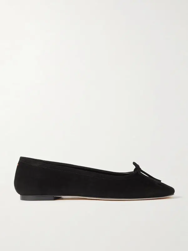 AeydĒ Delfina Suede Ballet Flats - Black