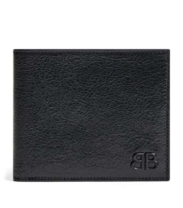 Balenciaga Leather Monaco Bifold Wallet - Black