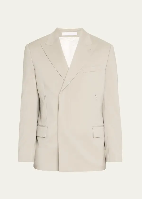 Helmut Lang Boxy Two-piece Double-breasted Blazer Suit - Sand ...