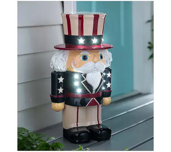 PLOW & HEARTH Indoor/outdoor Lighted Uncle Sam Shorty Statue - One ...