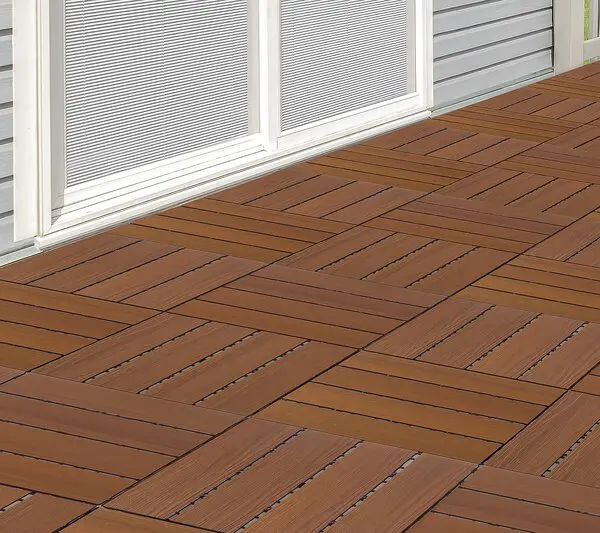 PURE GARDEN 30-pack Wood Plastic Composite Inte Rlocking Tiles