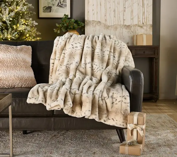 Dennis Basso As Is 30th Anniversary Faux Fur Throw