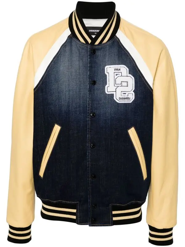 Dsquared2 Panelled Bomber Jacket - Blue