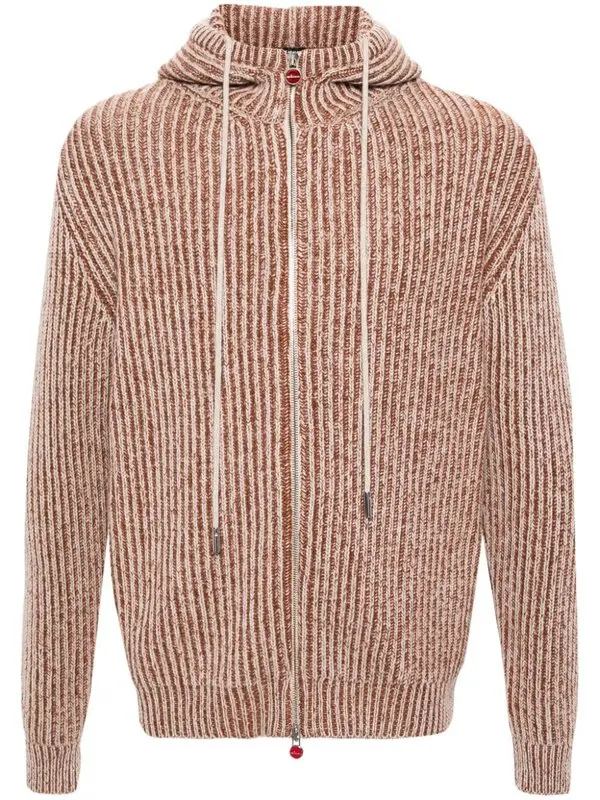 Kiton Ribbed-knit Cashmere Cardigan - Orange