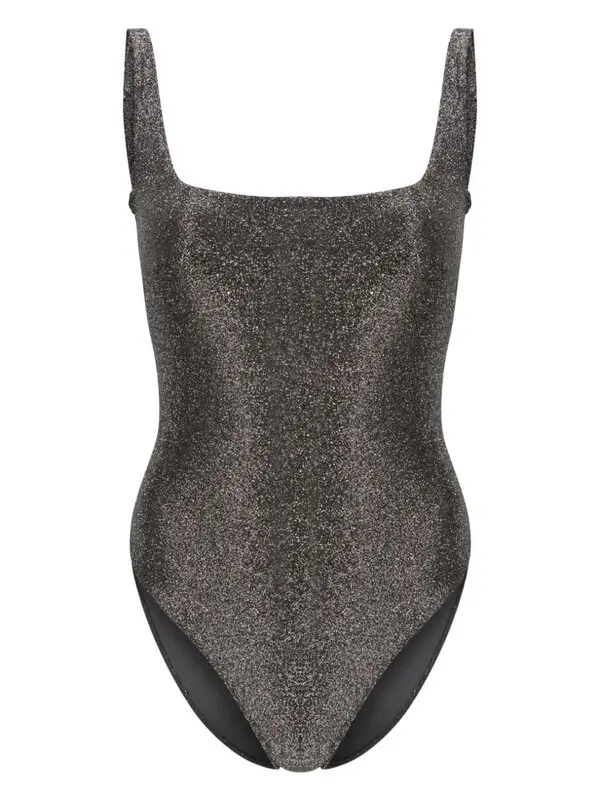 FORM AND FOLD Square-neck Glitter Swimsuit