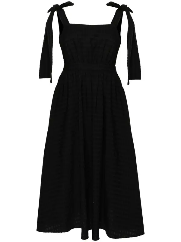 MSGM Bow-detail Midi Dress - Black
