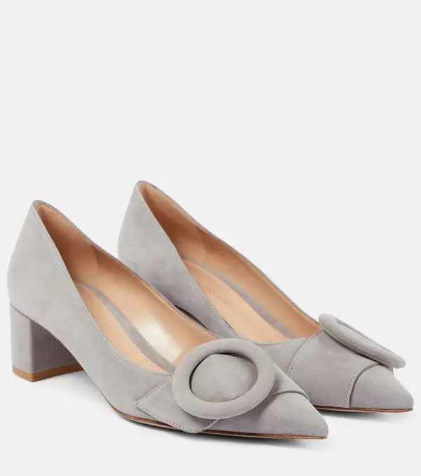 GIANVITO ROSSI Venezia 45 Suede Pumps - Grey
