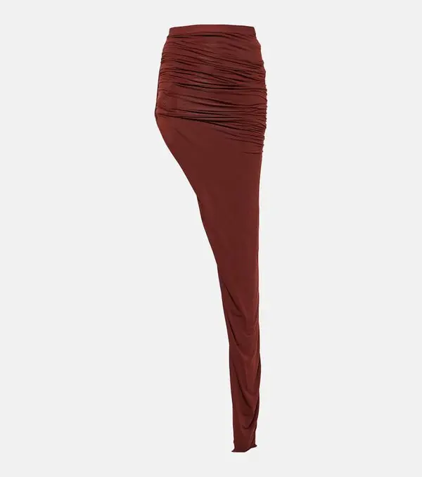 Rick Owens Gathered Maxi Skirt - Brown