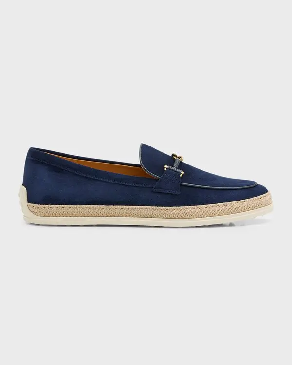 TOD'S Suede Espadrille Loafers - Blue