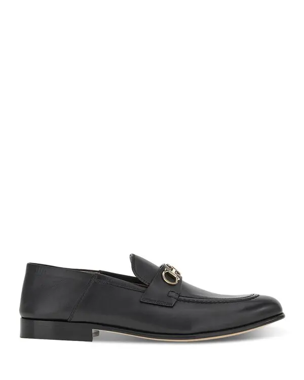 FERRAGAMO Ottone Leather Loafers - Nero