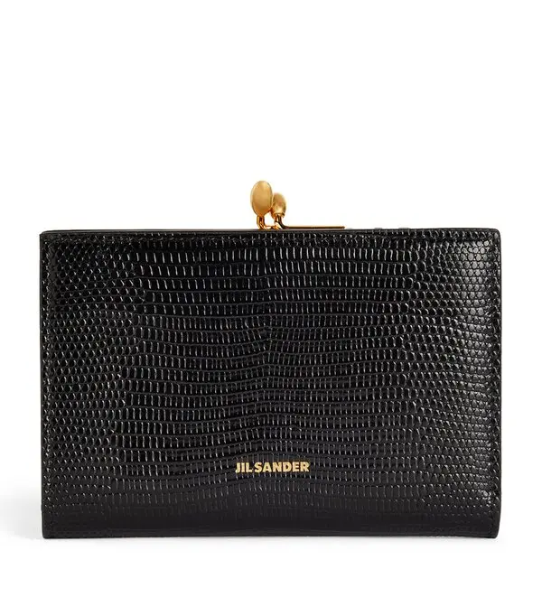 JIL SANDER Small Leather Goji Wallet - Black