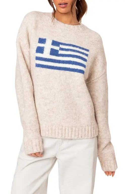 EDIKTED Greece Oversize Chunky Sweater - Stone